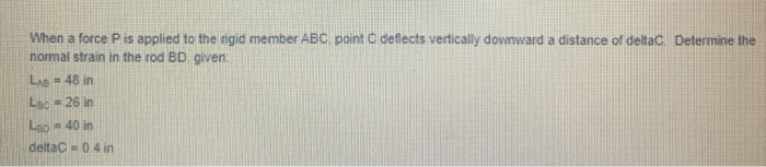 Solved W . LBD LAB Lac B When a force Pis applied to the | Chegg.com