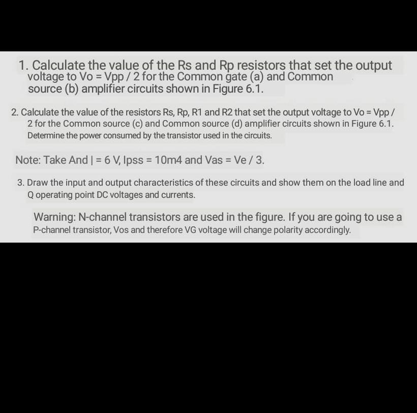 1. Calculate the value of the Rs and Rp resistors | Chegg.com