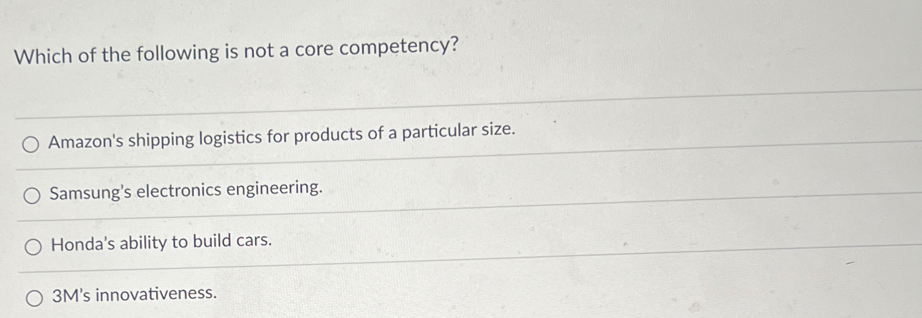 Solved Which of the following is not a core | Chegg.com