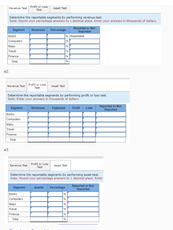Solved Determine the reportable segments by performing | Chegg.com