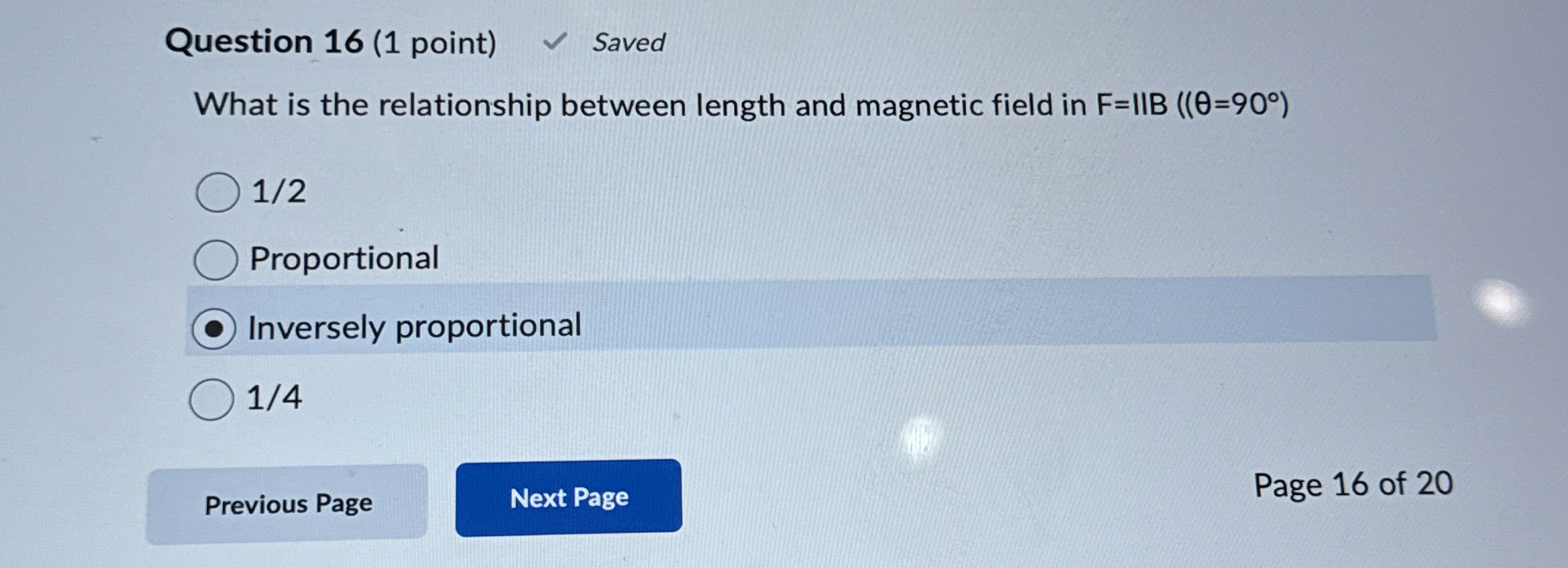 Solved Question 16 (1 ﻿point) ﻿SavedWhat is the | Chegg.com