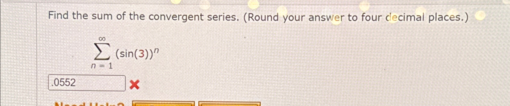 Solved Find the sum of the convergent series. (Round your | Chegg.com