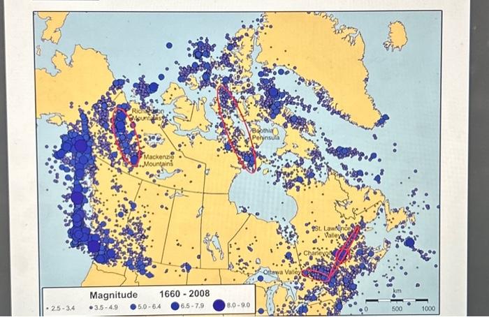 Solved Based on Figure 1. (Map of Earthquakes with magnitude | Chegg.com