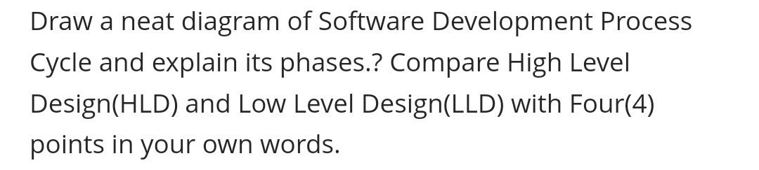 Solved Draw a neat diagram of Software Development Process | Chegg.com