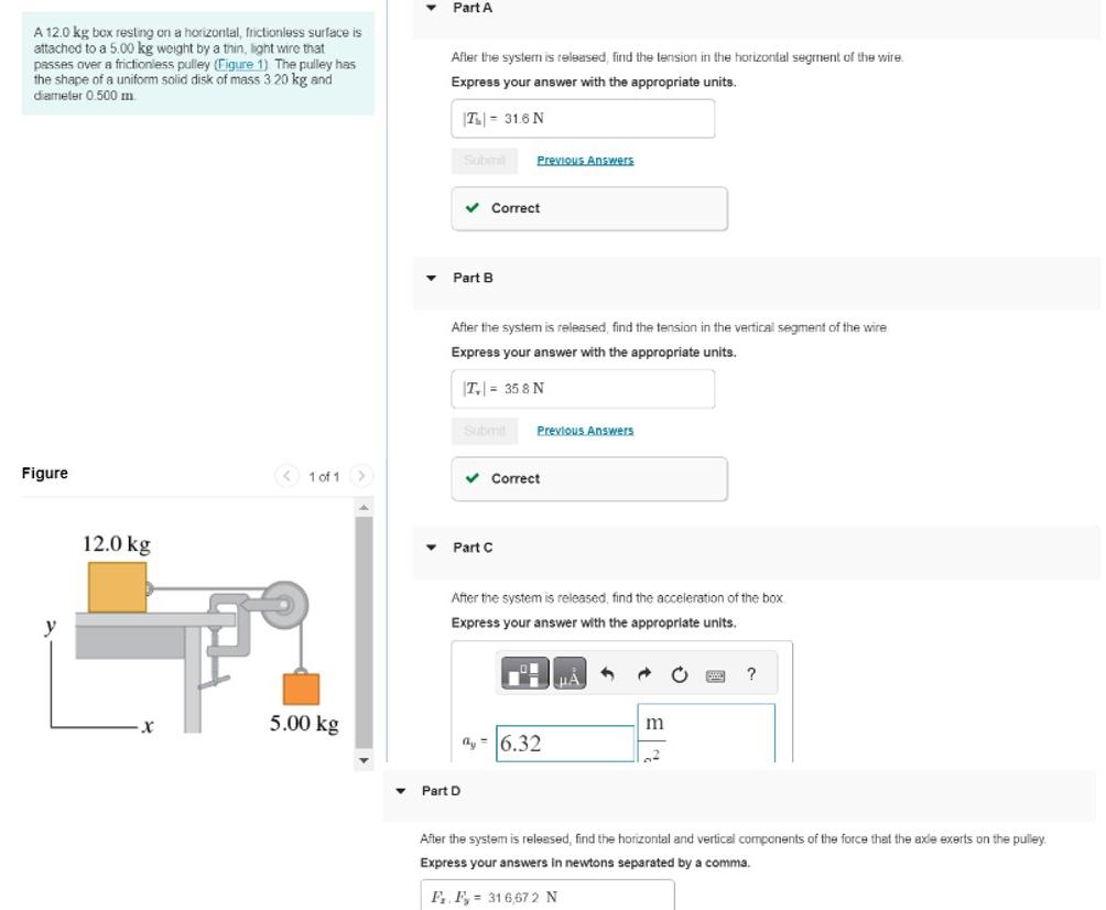 Solved A 12.0kg ﻿box resting on a horizontal, frictionless | Chegg.com