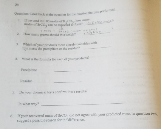Solved Experiment 8 Conservation of Mass Discussion A fter | Chegg.com