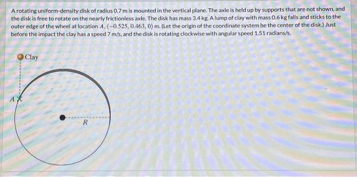 Solved A rotating uniform-density disk of radius 0.7 m is | Chegg.com