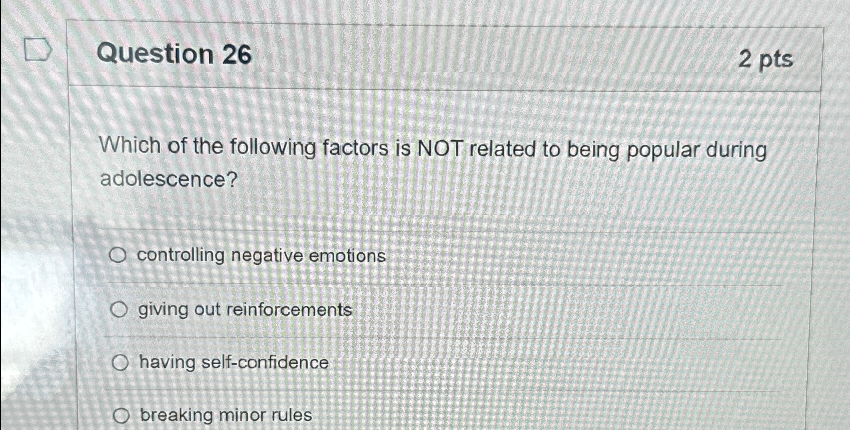 Solved Question 262 ﻿ptsWhich of the following factors is | Chegg.com