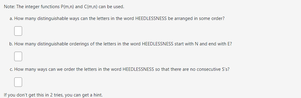 Solved Note: The integer functions P(m,n) ﻿and C(m,n) ﻿can | Chegg.com