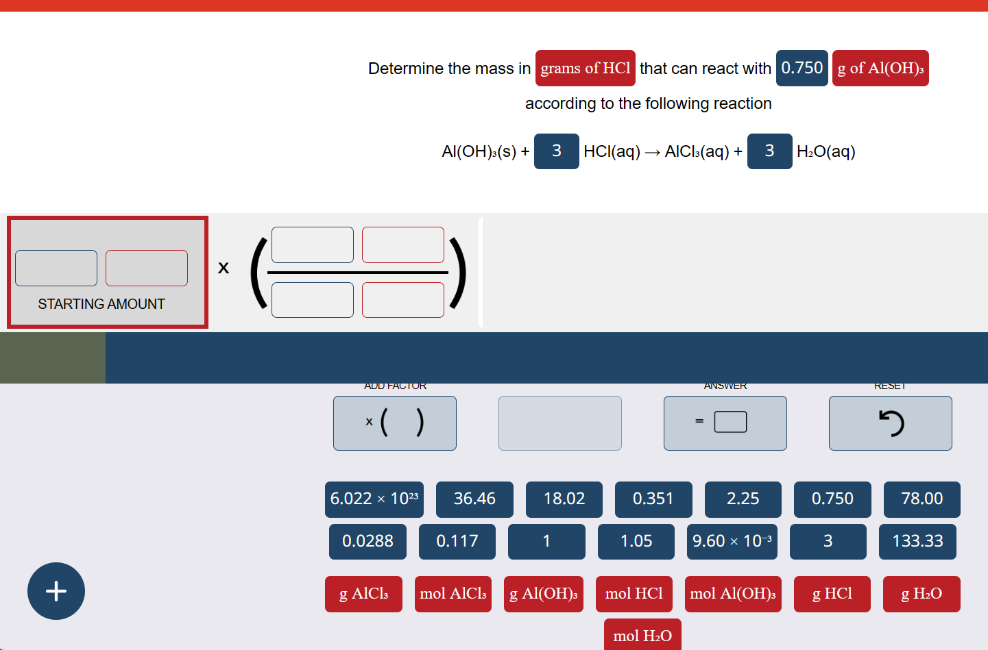 Solved Determine the mass in grams of HCl ﻿that can react | Chegg.com