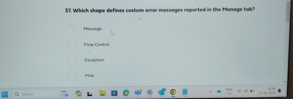 Solved Which shape defines custom error messages reported in | Chegg.com
