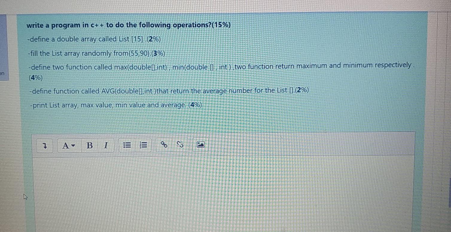 Solved write a program in C++ to do the following | Chegg.com
