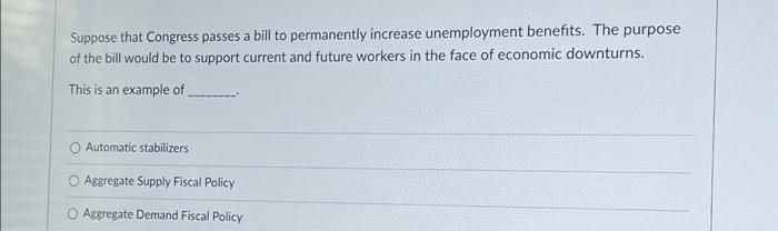 Solved Suppose that Congress passes a bill to permanently | Chegg.com