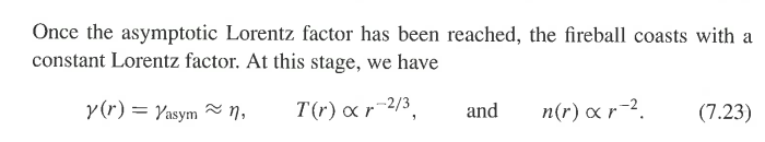 Solved Once the asymptotic Lorentz factor has been reached, | Chegg.com