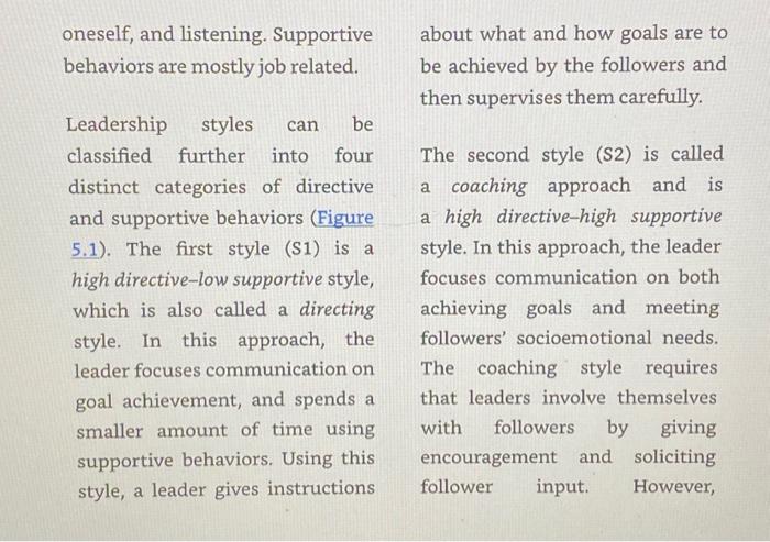 Solved oneself, and listening. Supportive behaviors are | Chegg.com