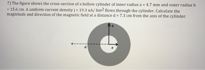 Solved 7) The figure shows the cross-section of a hollow | Chegg.com