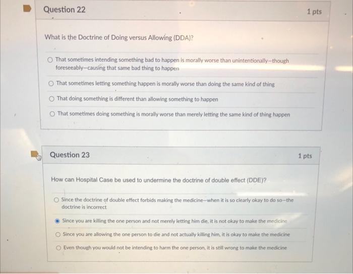 Solved Question 22 1 pts What is the Doctrine of Doing | Chegg.com