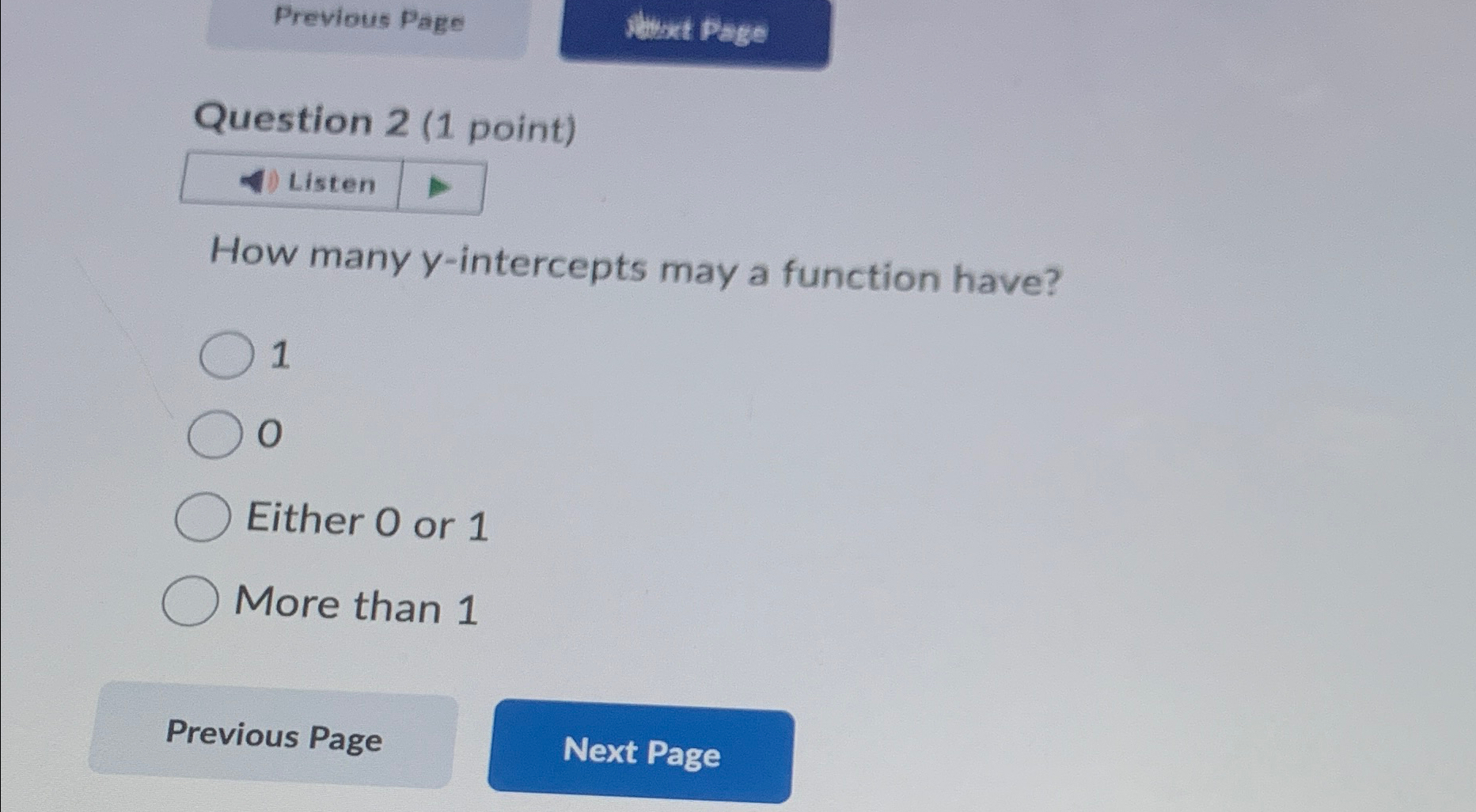 Solved Question 2 1 ﻿point Listenhow Many Y Intercepts May