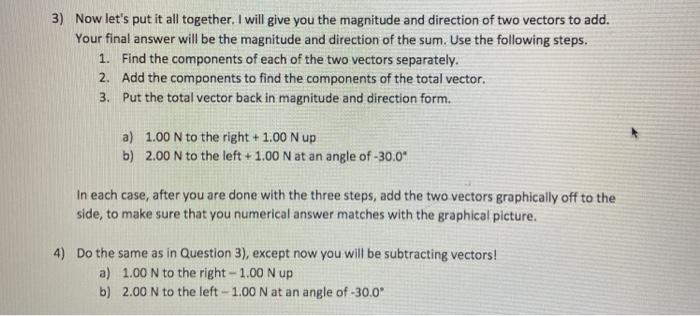 Solved B. Adding and Subtracting Vectors using Vector | Chegg.com