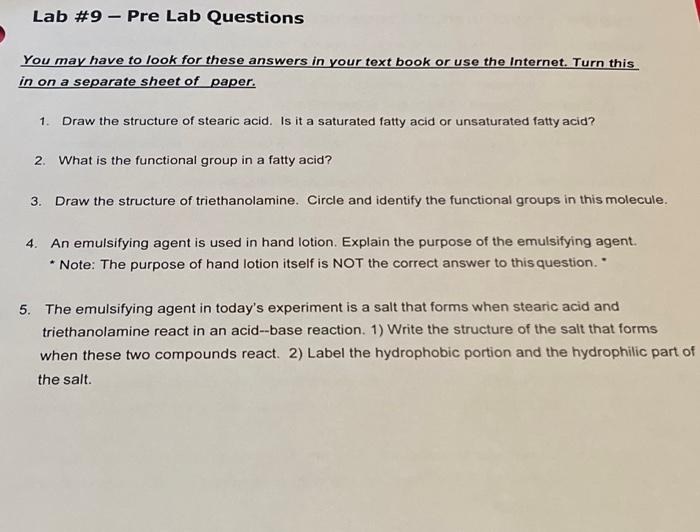 Solved Lab \#9 - Pre Lab Questions You mav have to look for | Chegg.com