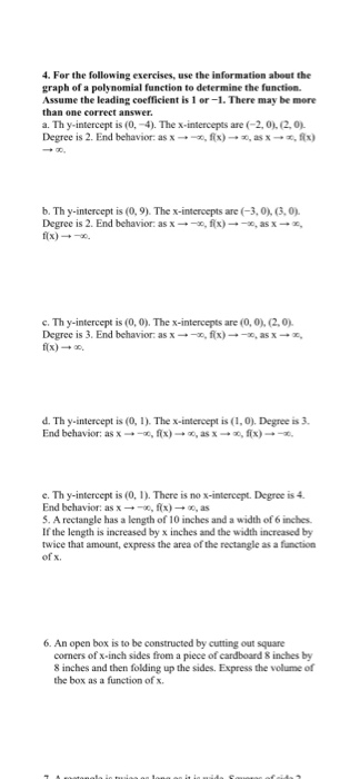 Solved 4. For the following exercises, use the information | Chegg.com
