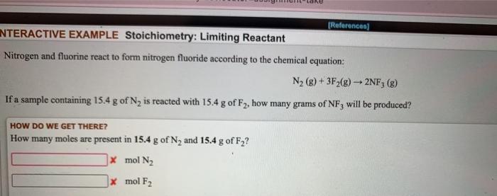 Solved (Reference INTERACTIVE EXAMPLE Stoichiometry: | Chegg.com
