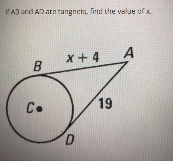 Solved If AB is tangent to circle C, what is the length of | Chegg.com