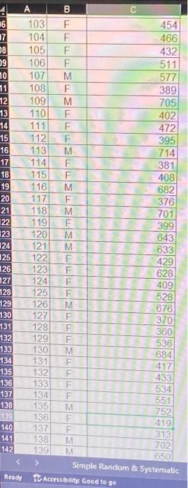 Solved Simple Random \& Systematic Ready R Accersibility: | Chegg.com