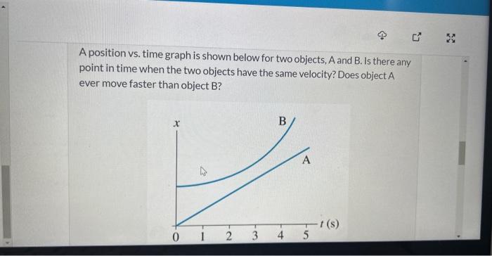 Solved A position vs. time graph is shown below for two | Chegg.com