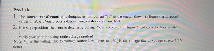 Solved Pre-Lab: 1. Use source transformation techniques to | Chegg.com