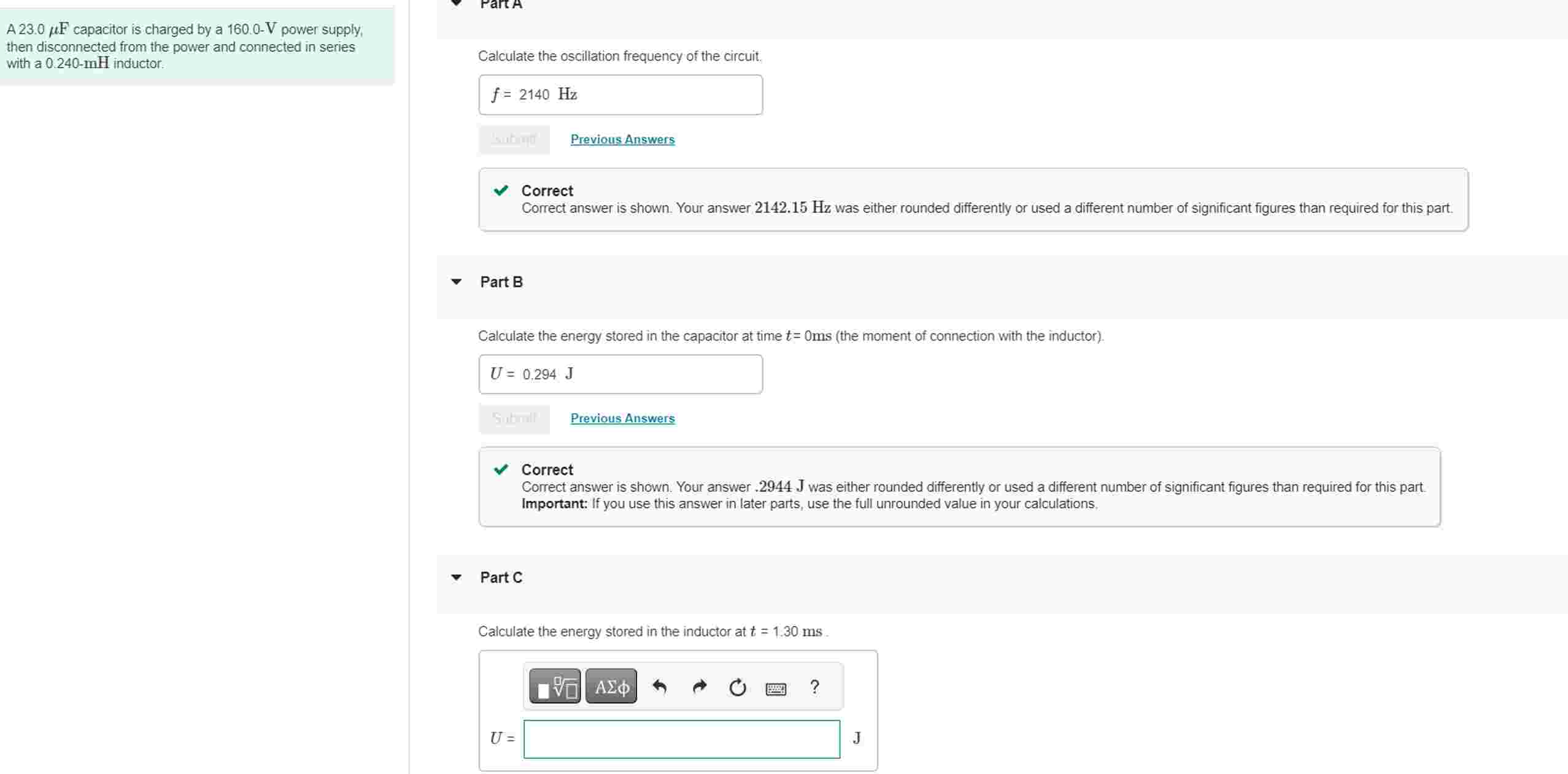 Solved Calculate the oscillation frequency of the | Chegg.com