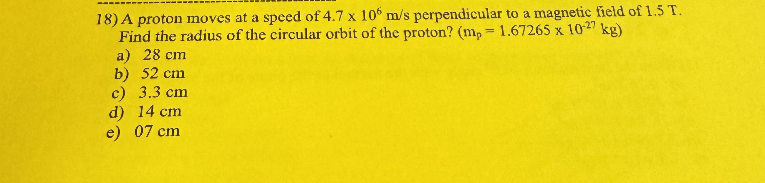 Solved A proton moves at a speed of 4.7×106ms ﻿perpendicular | Chegg.com