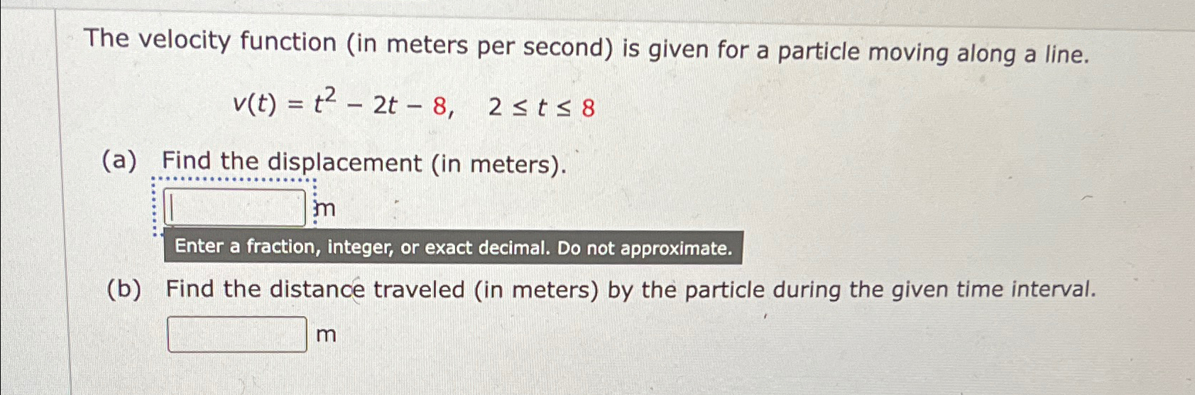 Solved The velocity function (in meters per second) ﻿is | Chegg.com