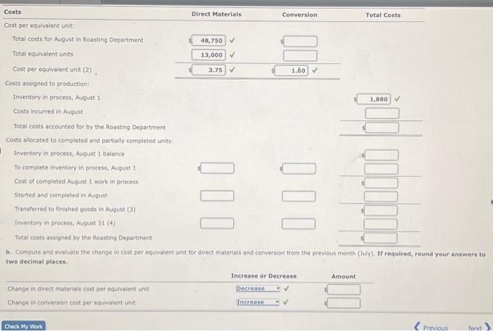 Solved b. Compute and evaluate the change in cost per | Chegg.com