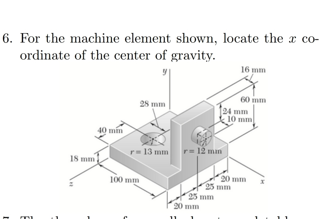 Solved For the machine element shown, locate the x | Chegg.com