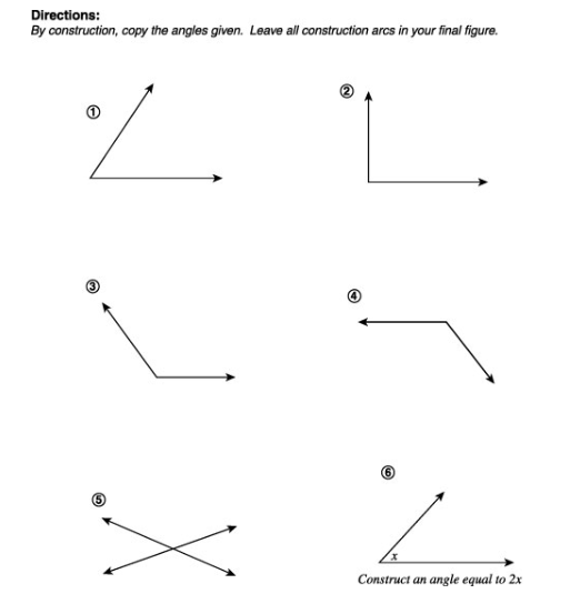 Solved Directions:By construction, copy the angles given. | Chegg.com