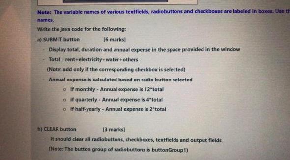 Solved Consider the following GUI and write java codeThe | Chegg.com