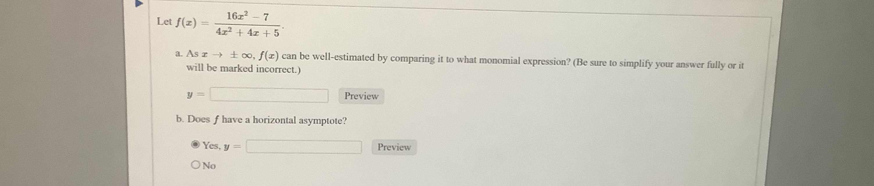 Solved Let f(x)=16x2-74x2+4x+5a. ﻿As x→+-∞,f(x) ﻿can be | Chegg.com