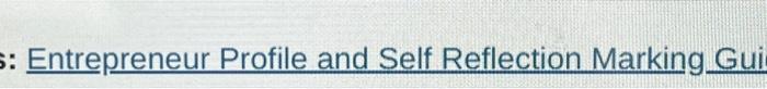Solved Entrepreneur Profile and Self Reflection Marking_Gui | Chegg.com