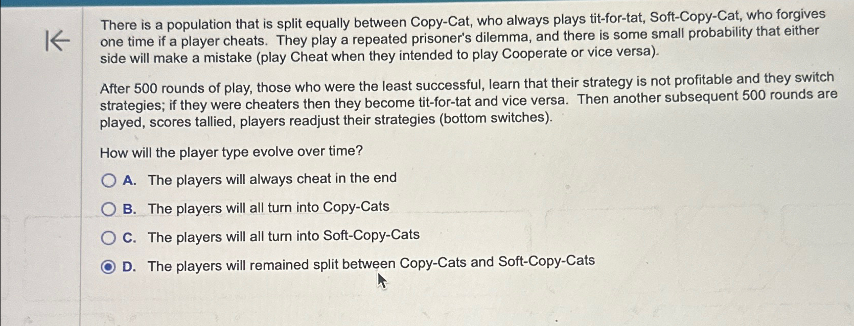 Solved There is a population that is split equally between | Chegg.com