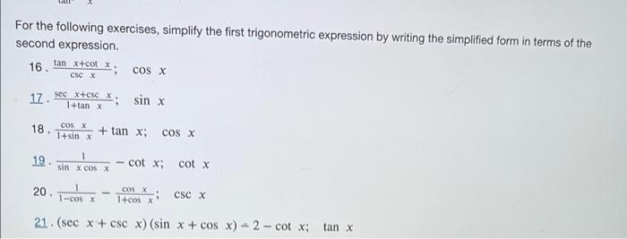 Solved Algebraic For the following exercises, use the | Chegg.com