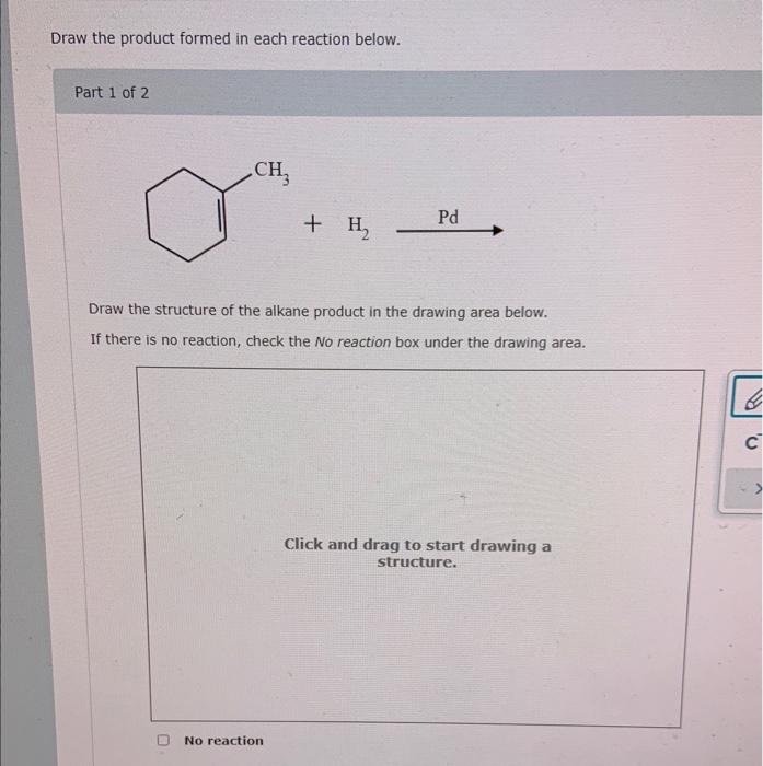 Solved Draw the product formed in each reaction below. Part | Chegg.com