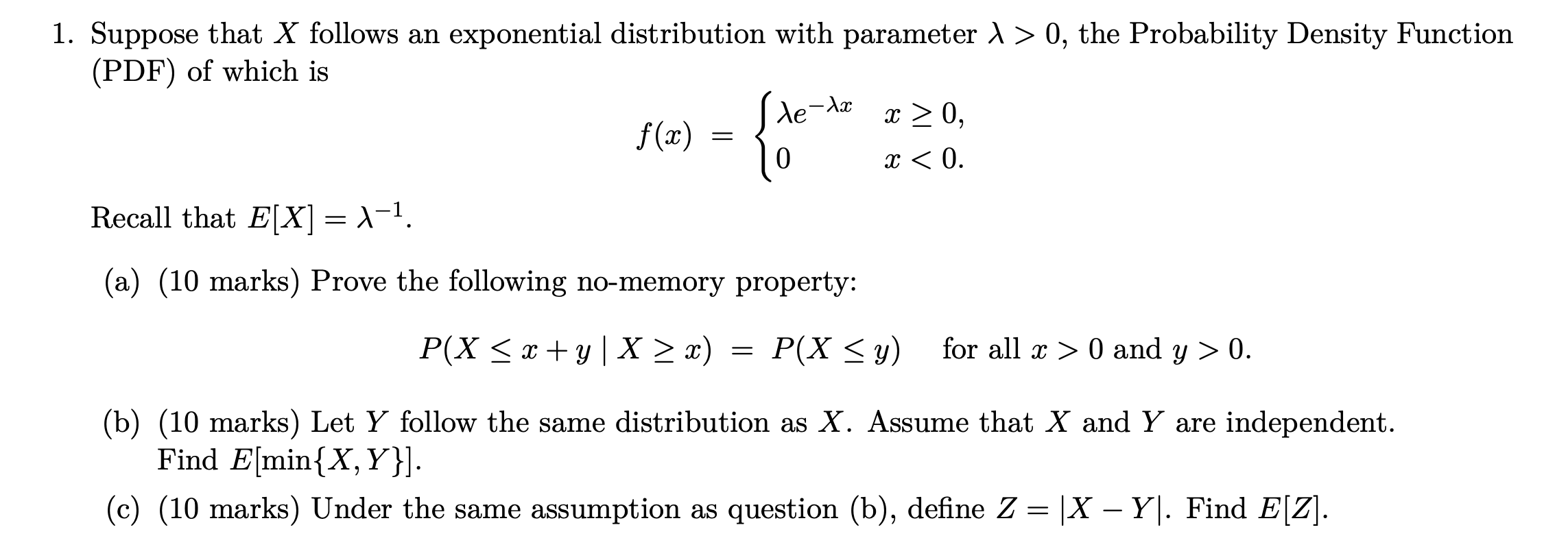 Solved Suppose that x ﻿follows an exponential distribution | Chegg.com