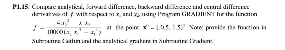 Solved 2 P1.15. Compare analytical, forward difference, | Chegg.com