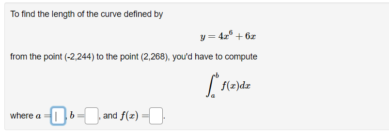 Solved To find the length of the curve defined | Chegg.com