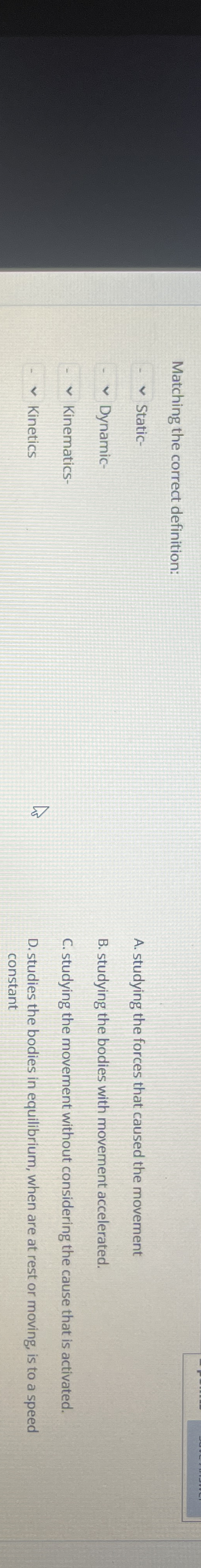 Solved Matching the correct | Chegg.com
