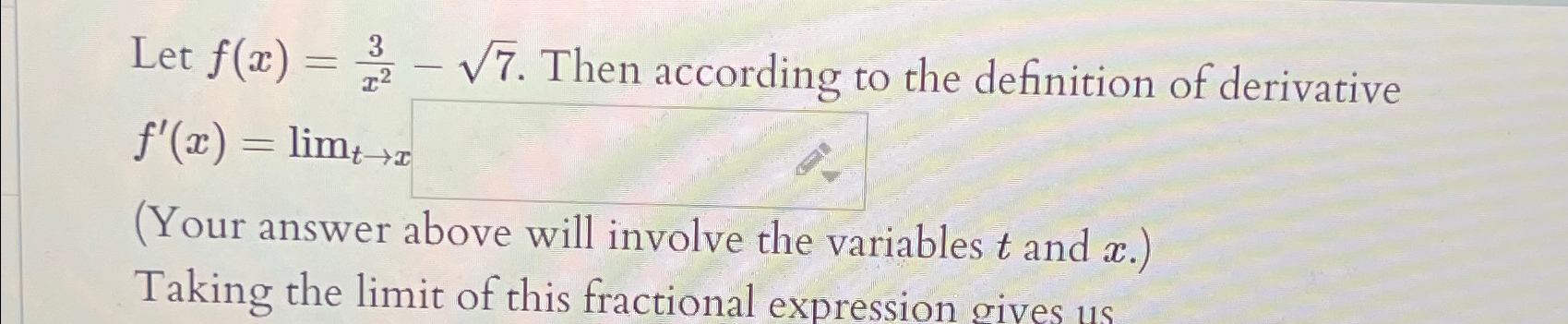 Solved Let F X 3x2 72 ﻿then According To The Definition Of