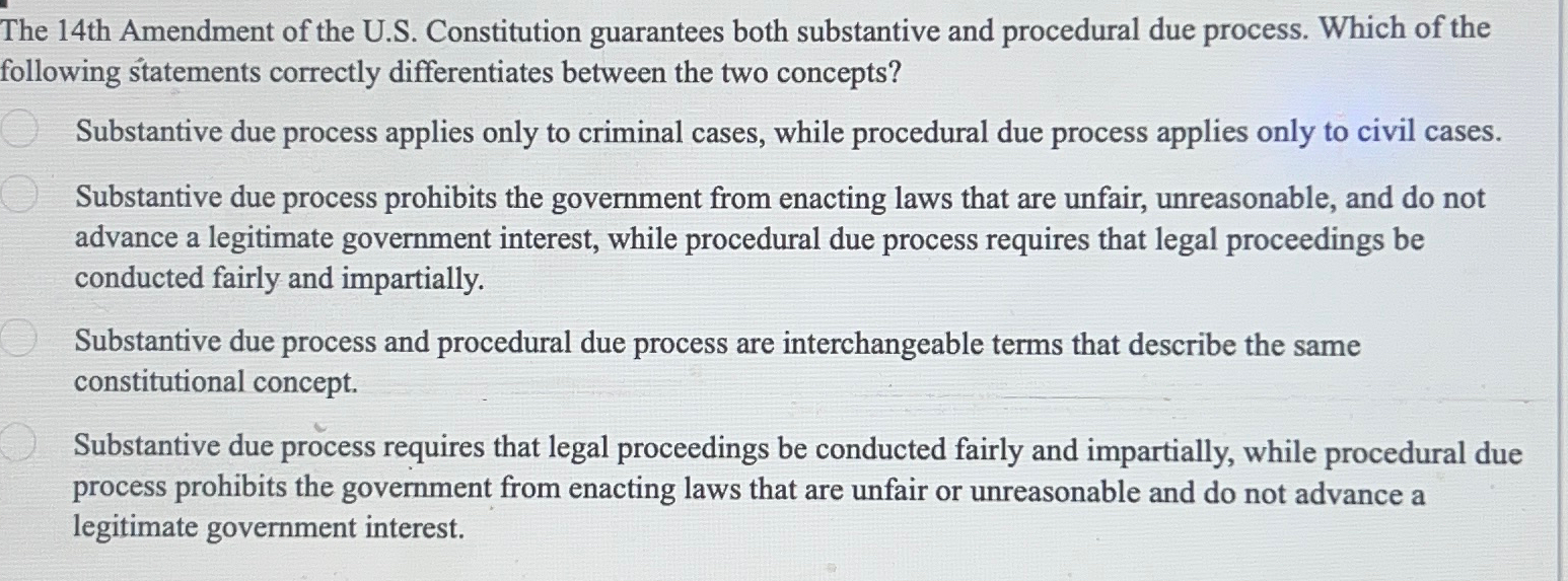 Solved The 14th Amendment of the U.S. ﻿Constitution | Chegg.com