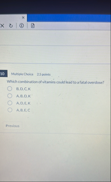 Solved 10Multiple Choice 2.5 ﻿pointsWhich combination of | Chegg.com