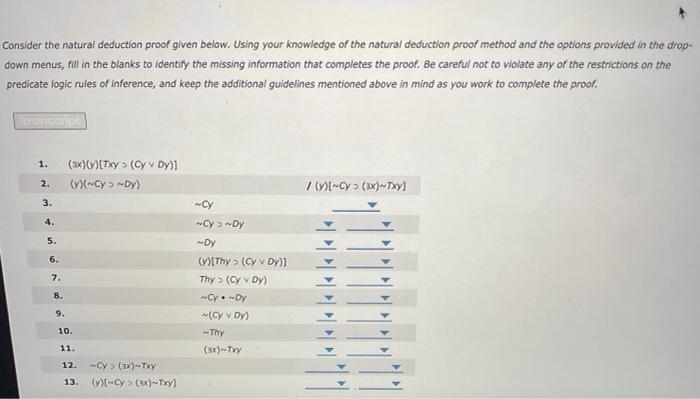 Consider the natural deduction proof given below. | Chegg.com